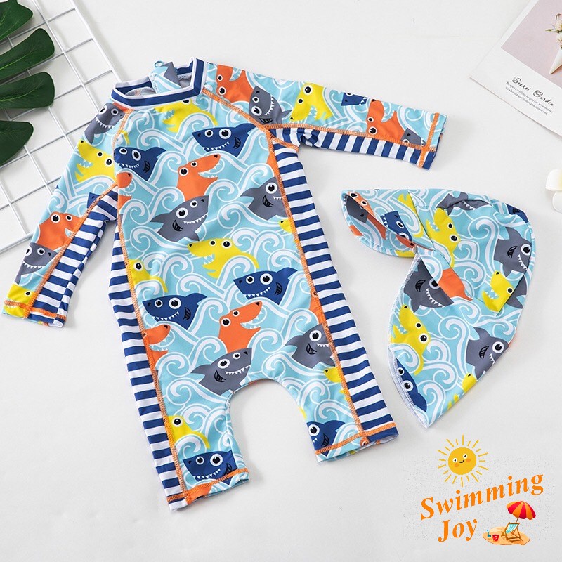 Swimming Joy - Boys Swimsuit UPF 50+ Set Including Baby Hat Cute Baby ...