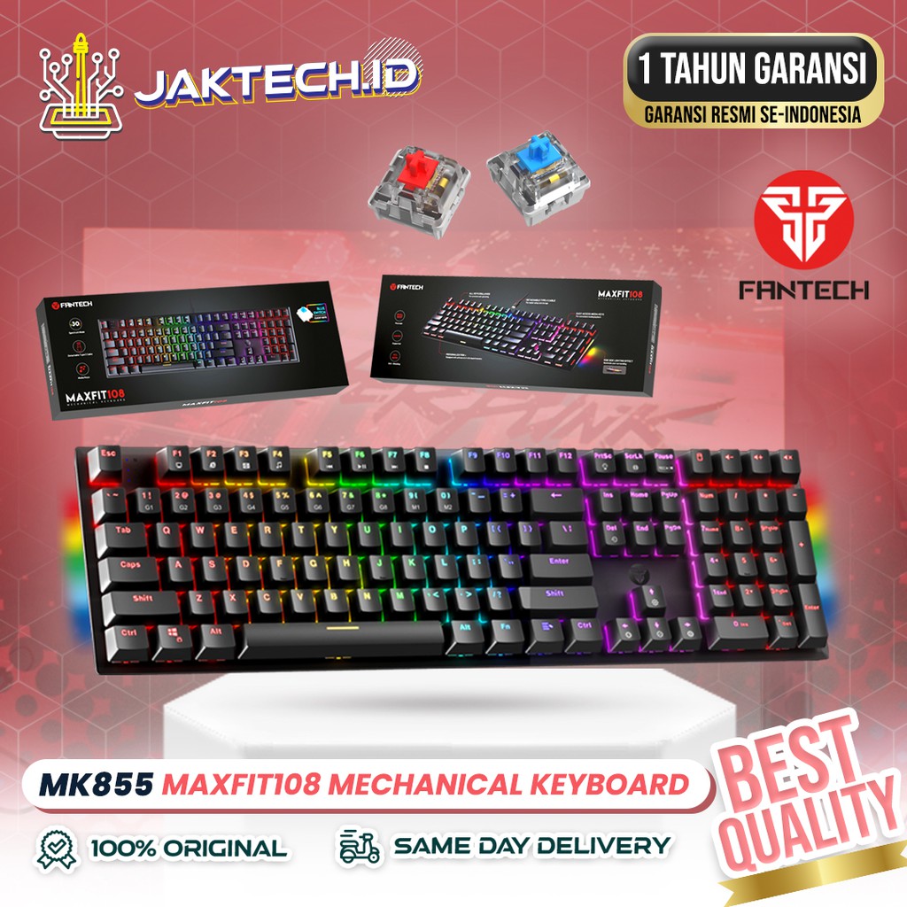 Fantech Maxfit108 MK855 Mechanical RGB Gaming Keyboard ORIGINAL Official Warranty | Shopee ...
