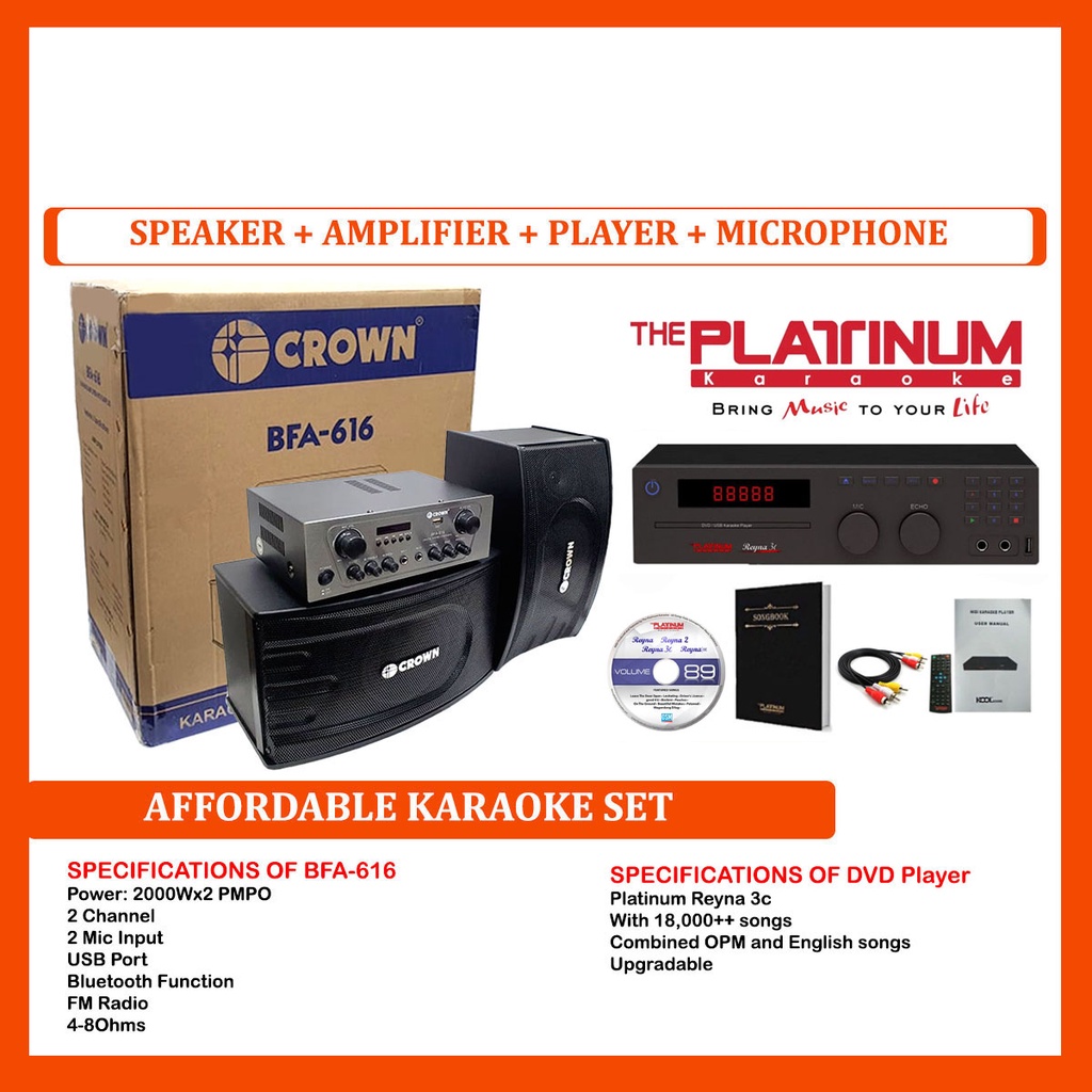 (Set) Original Crown BFA-616 and Platinum Reyna 3c Videoke / Karaoke ...