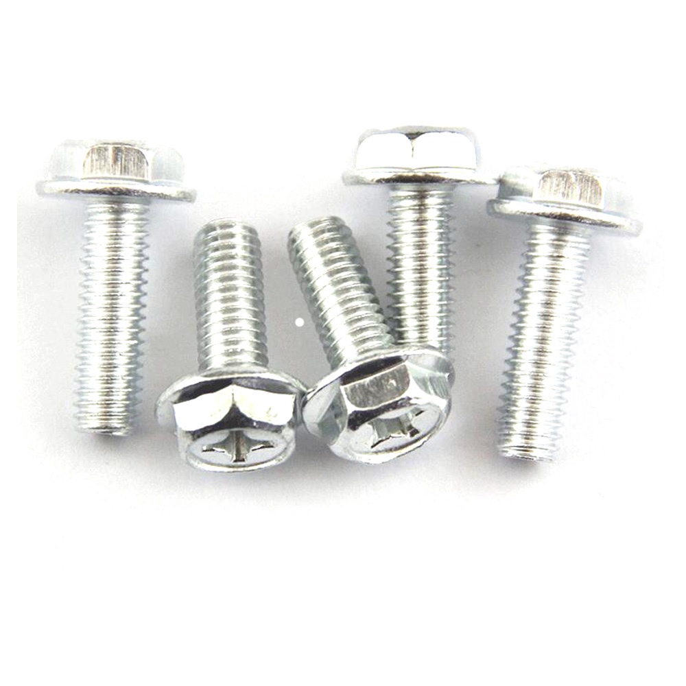 20pcs M4 M5 M6 Hex Cross Flange Hexagon Screw Carbon Steel Hexagon ...