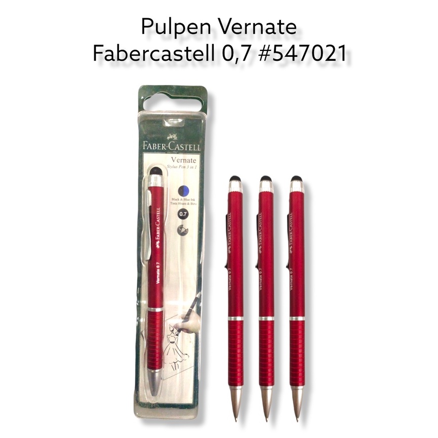Faber castell Vernate Pen Size 0.7 mm / Stylus Pen 3 in 1 Barrel Red ...