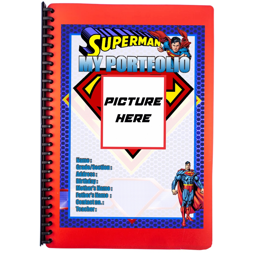 Clear Book, School Portfolio Long with Front Cover Character Design and ...