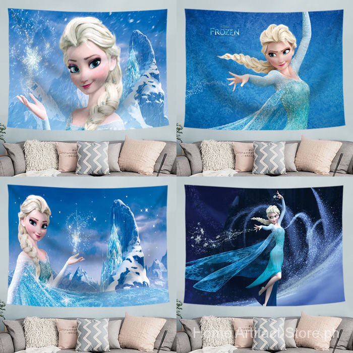 【48h shipping】Q&L Frozen Tapestry Princess Elsa Hanging Cloth ...