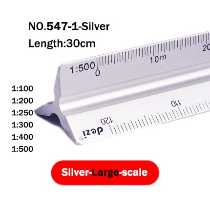 Angel Mark Triangle Ruler Triangular Scale 1:20-1:500 Alloy Metal ...