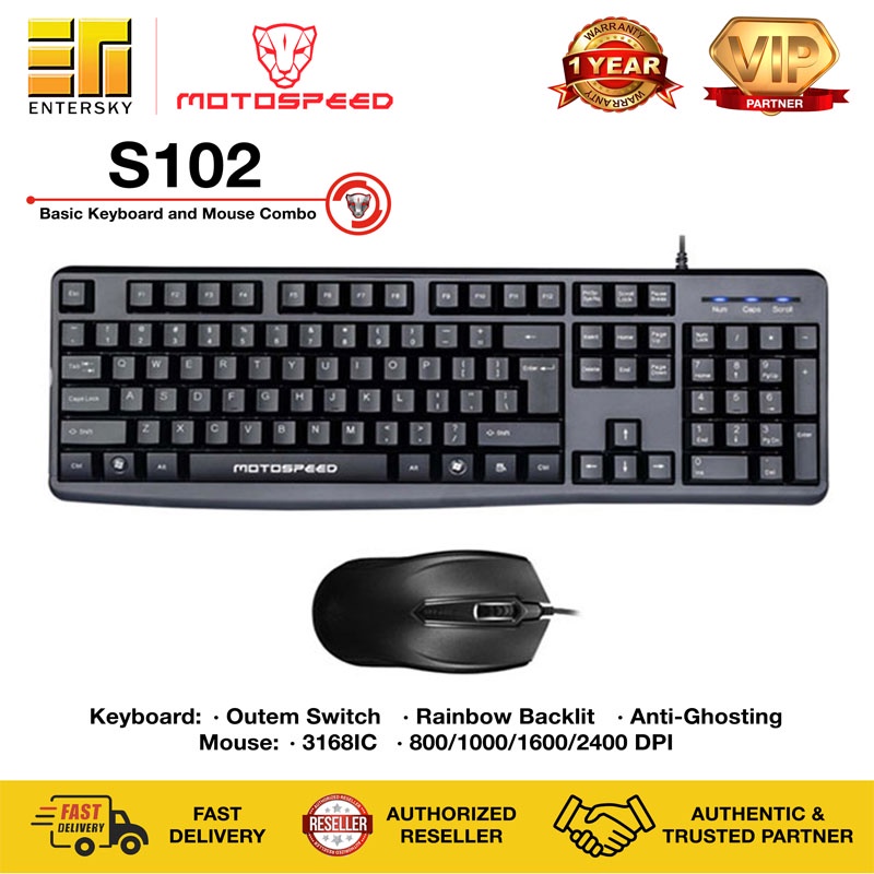 Motospeed S102 Wired Keyboard and Mouse Combo | Shopee Philippines
