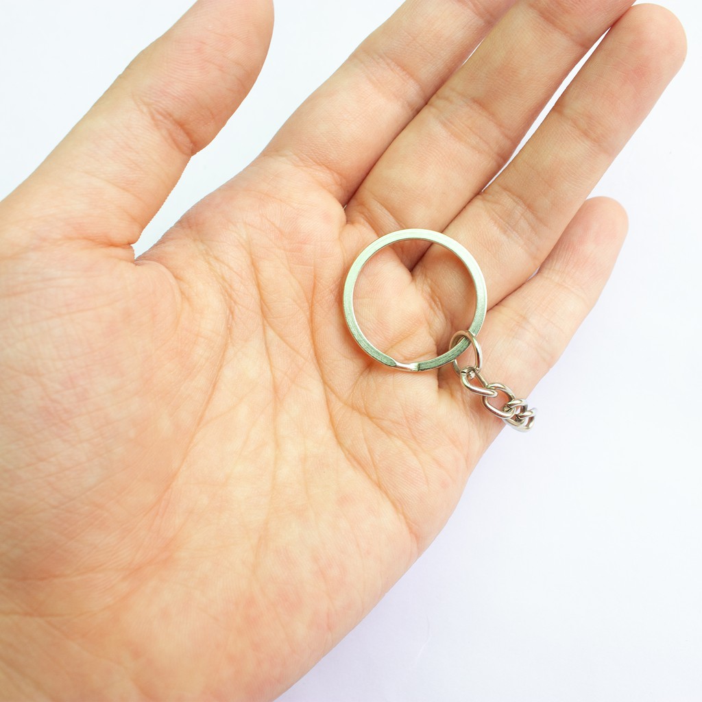 10pcs Flat Metal Keychain / Key Chain / Key Rings / Key Holder 25mm ...