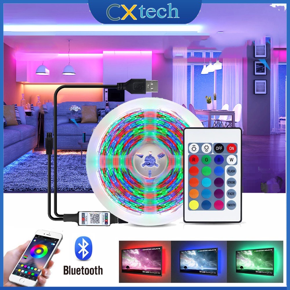 5V USB Power LED Strip with 24 Key Bluetooth Controller 2835 SMD RGB ...