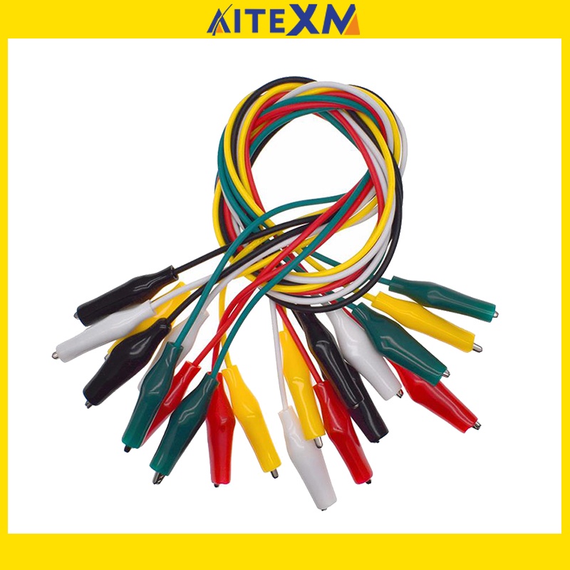 1set=10pcs Alligator Clips Electrical DIY Test Leads Alligator Double ...
