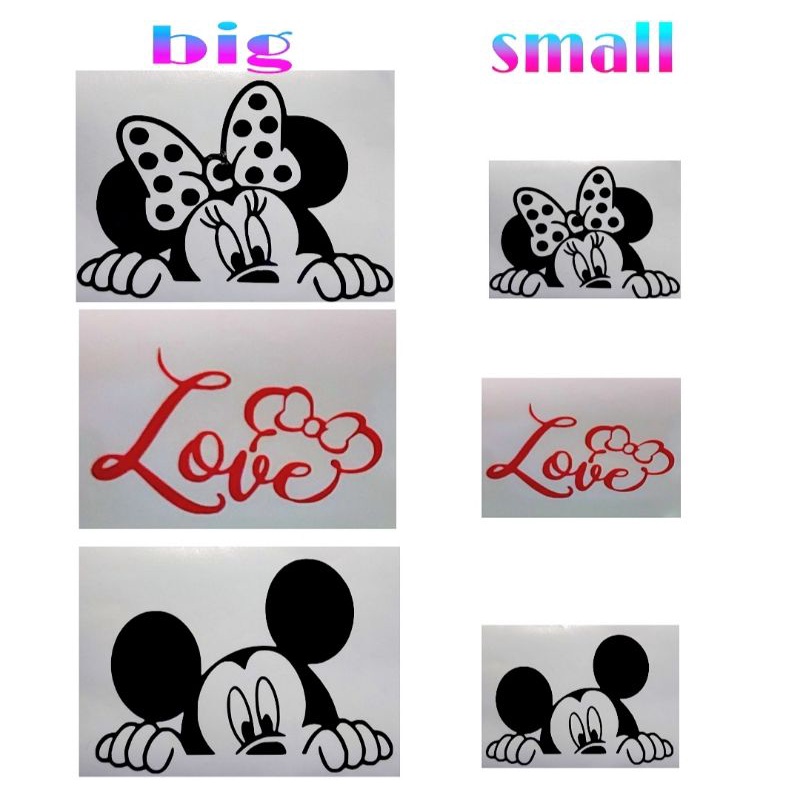 mickey mouse & minnie mouse vinyl sticker for phonecase, laptop ...