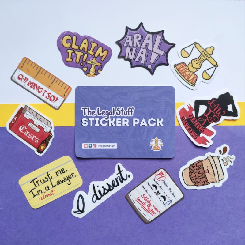 Law Stickerpack -10pcs Waterproof Matte & Glitter Stickers by The Legal ...
