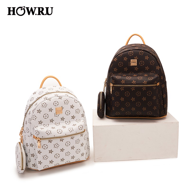 How.R.U 2024 Original Korean Ladies Leather Backpack | Shopee Philippines