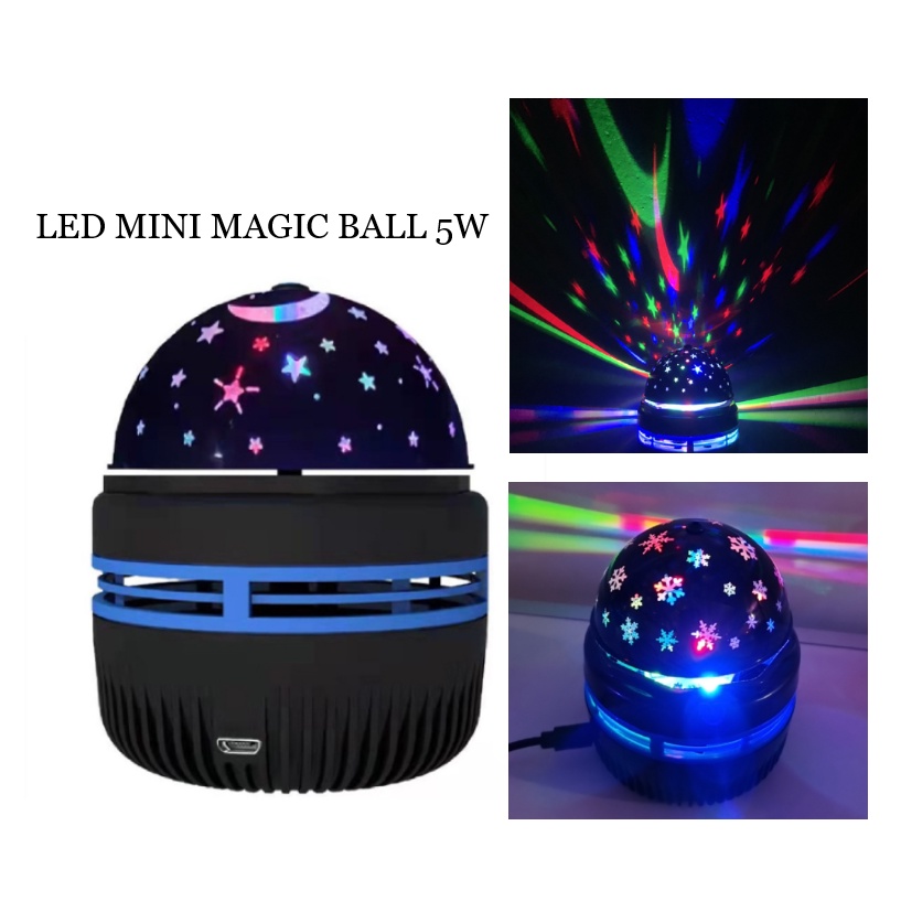 Usb LED Mini Star Light Rotating Star Projector Magic Ball Lampshade 5W ...