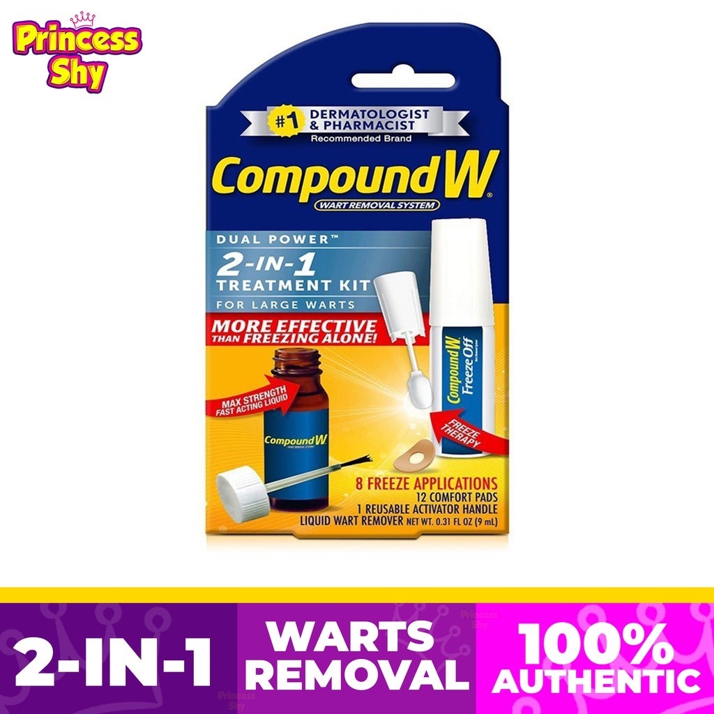 Compound W Dual Power 2-in-1 Treatment Kit for Large Warts, Freeze Off ...