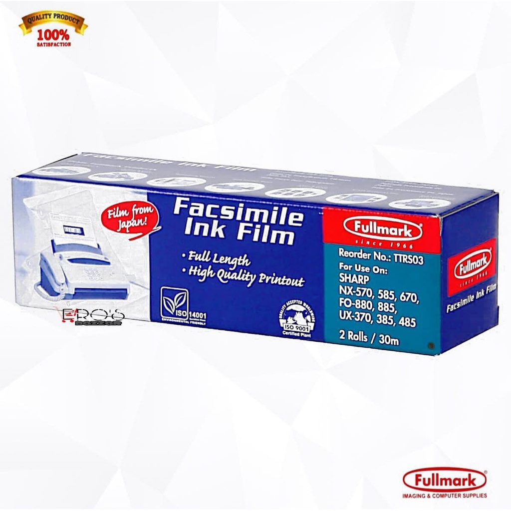 Fax Film/ Facsimile Ink Film Sharp F0-09CR Set of 2 Rolls Per Box ...