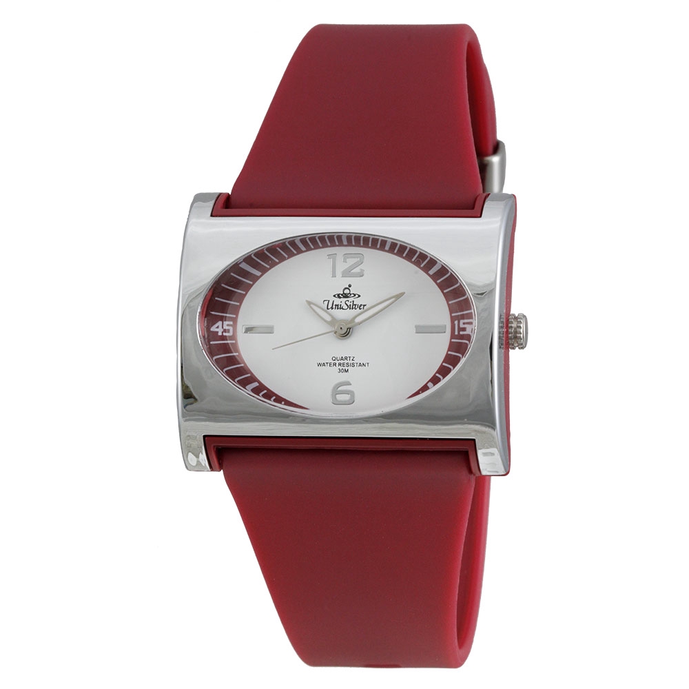 UniSilver TIME Cylene Ray Women's Burgundy Analog Rubber Watch KW2899 ...