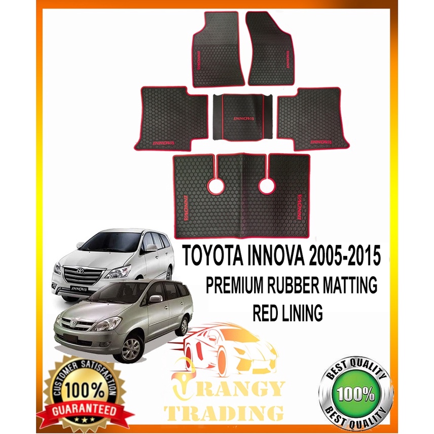 Toyota Innova 2005 to 2015 OEM Premium Rubber Matting Red Lining 2006 ...