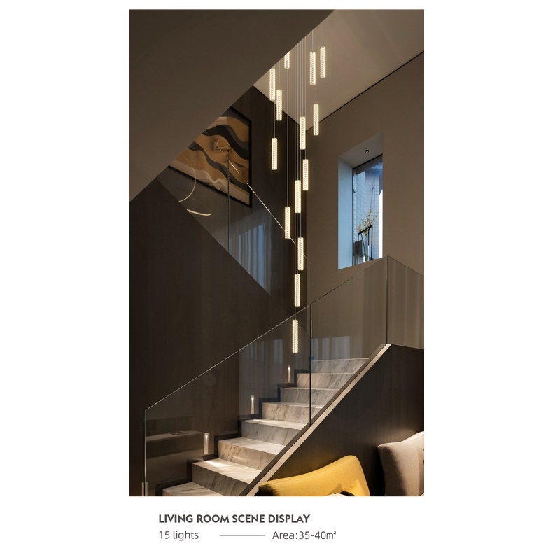 Trazos Long Lamp Stair Chandelier Modern Led Living Room Indoor ...