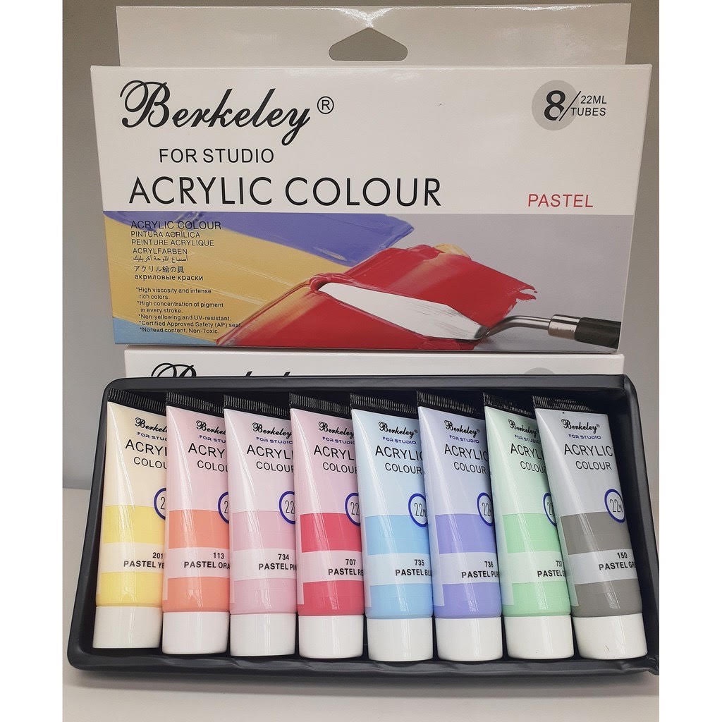 Berkeley Pastel Acrylic Colors 22ml Set Of 8 Vibrant Paint Painting ...