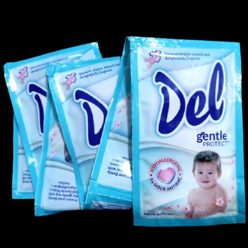 Buy 12 pcs DEL Fabric Conditioner GENTLE PROTECT 26ml | Shopee Philippines