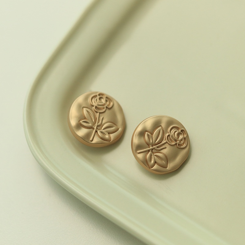 FCXDG 10pcs Vintage Flower Embossed Metal Buttons Fog Gold Jacket Shirt ...