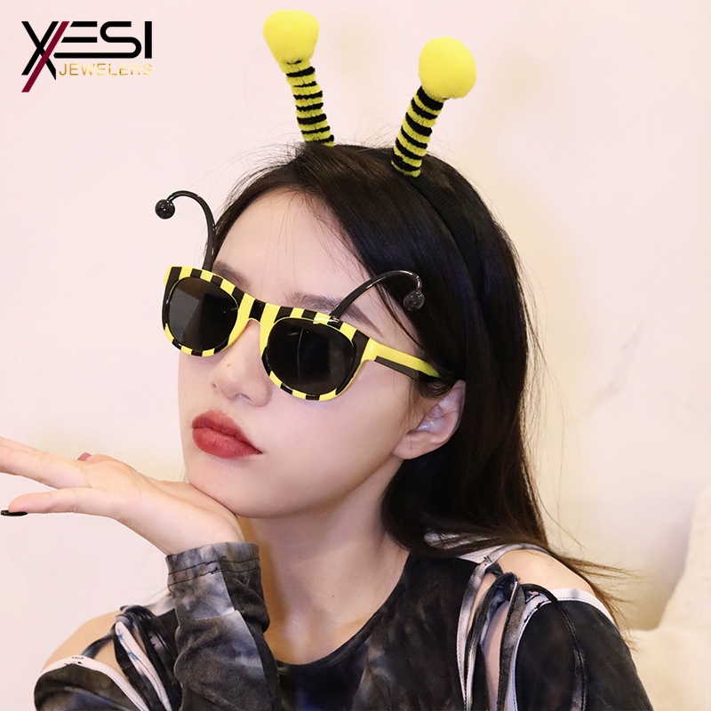 XESI Cute Cartoon Bee Funny Glasses Stage Performance Party Bee Glasses ...