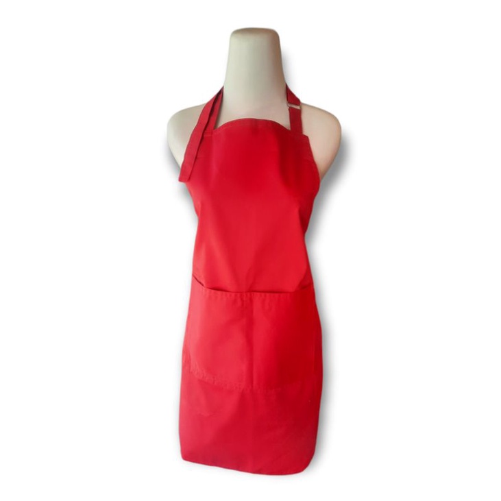 MERAH Red apron / drill apron / Thick apron | Shopee Philippines
