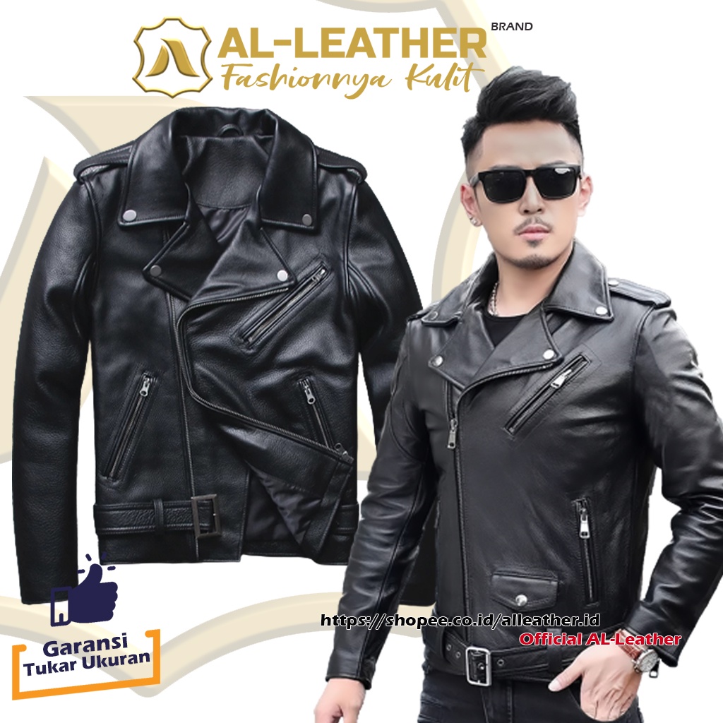 AL-Leather Premium Ramones The changcuters Men'S Leather Jacket Bigsize ...