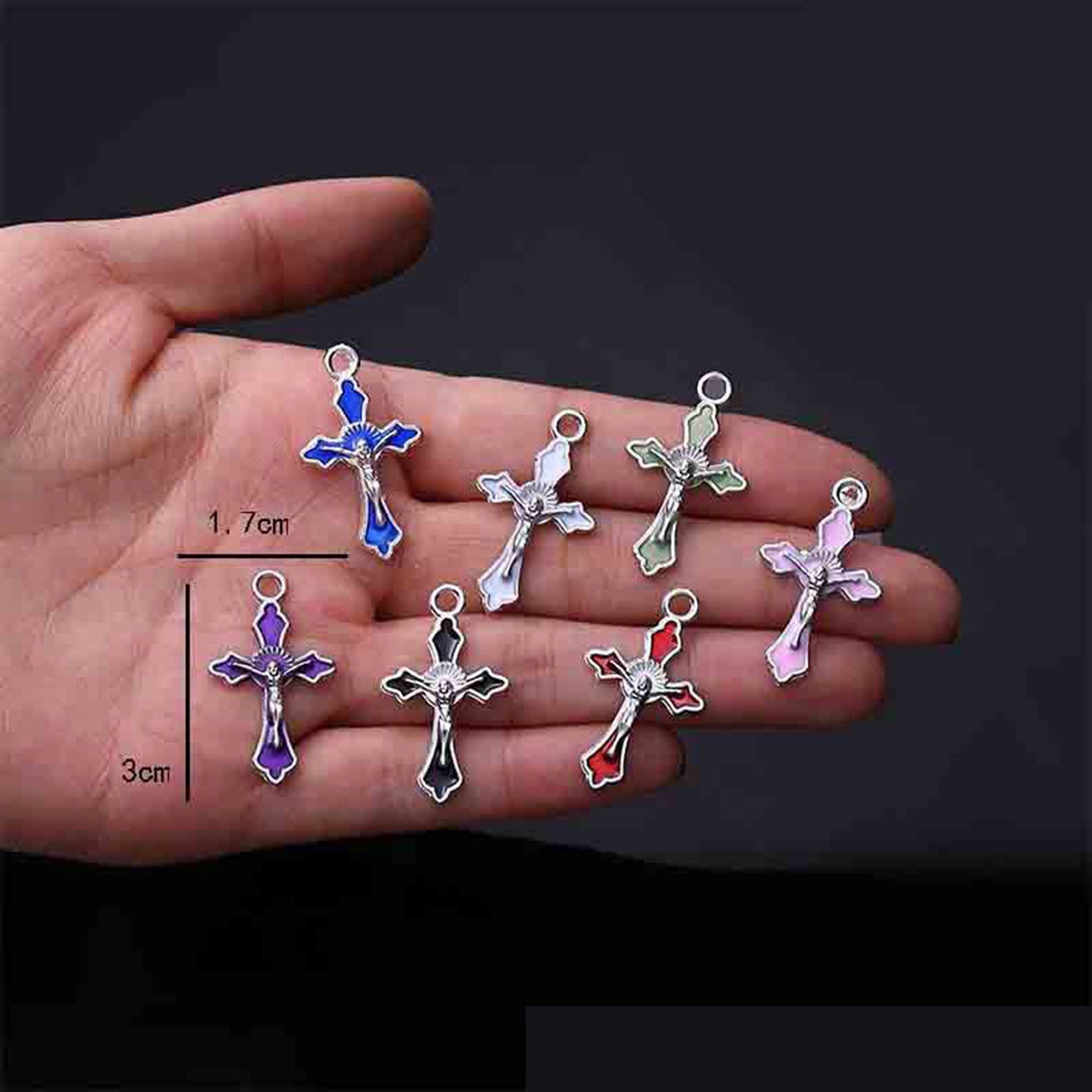 20Pcs Mini Small Catholic Crucifix Cross Pendant Charms DIY Rosary ...