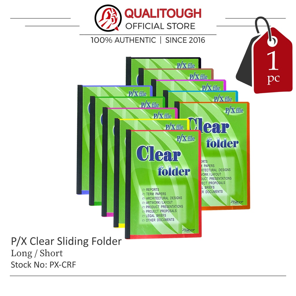 1pc P/X Clear Sliding Folder – Long and Short [PX-CRF] | Office ...