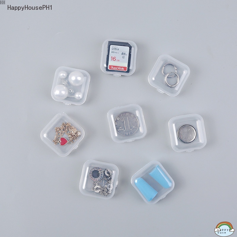 Mini Storage Ear Plug Box Plastic Box Jewelry Square Plastic Small ...