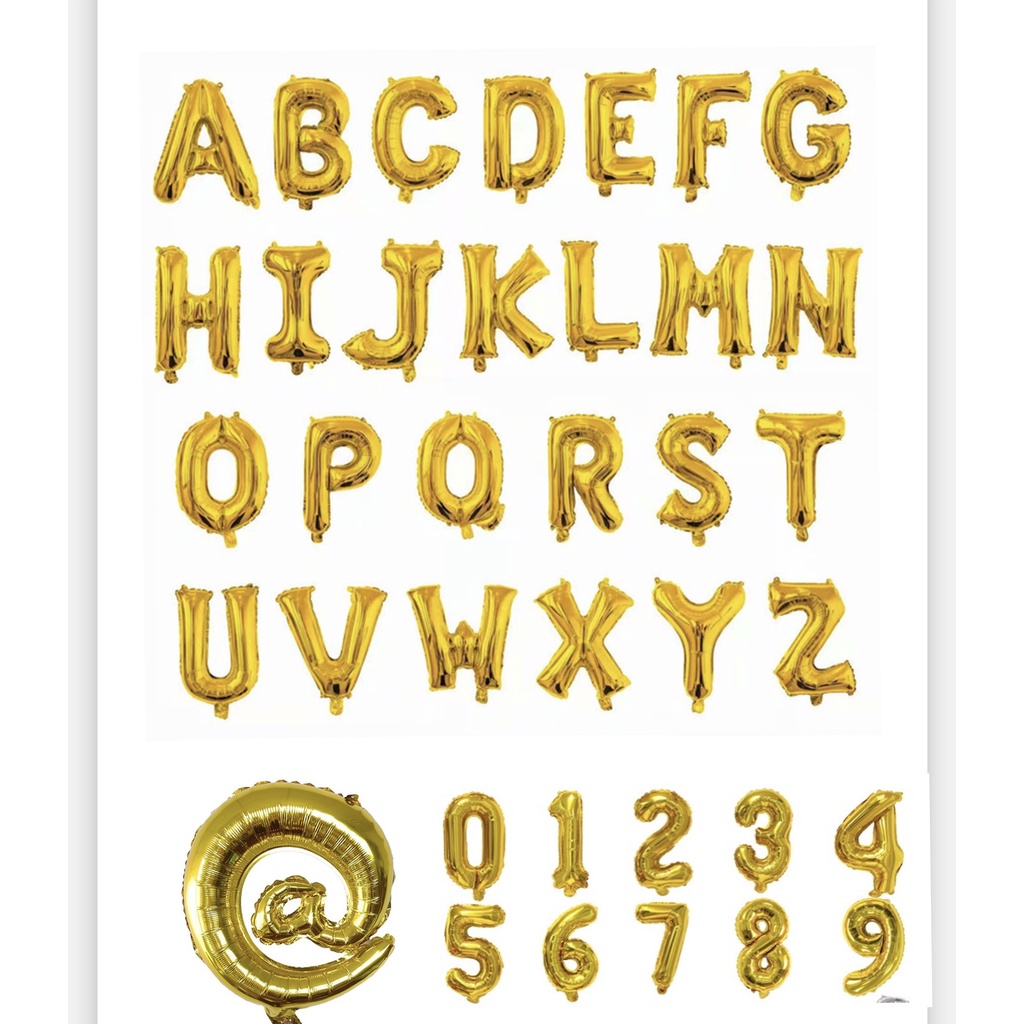 16inch Gold Number & Letter Foil Balloon Birthday Party Needs ...