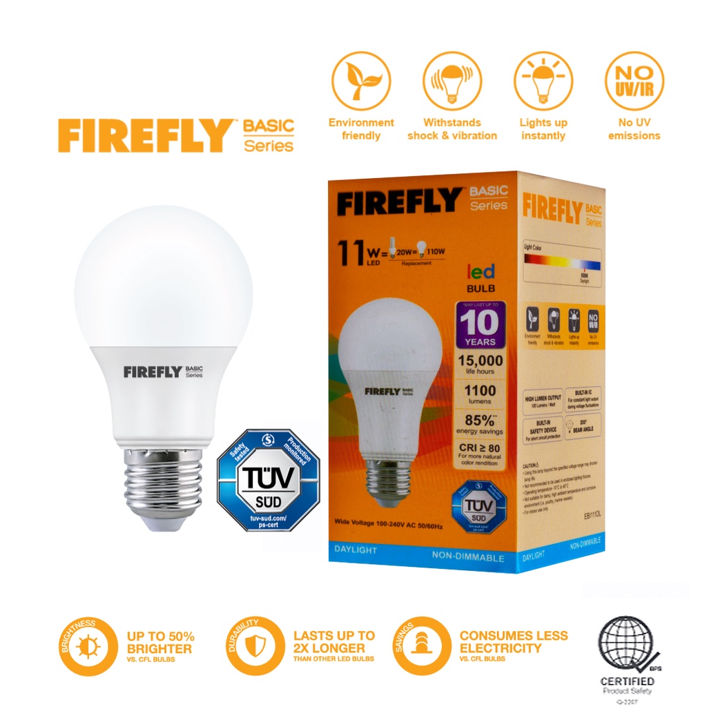 11W Daylight Firefly Basic Series Light Emitting Diode LED Light Bulb ...