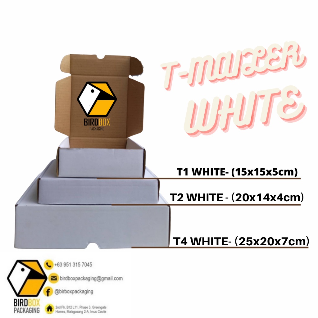 Birdbox Corrugated WHITE T-Mailer Box I Gift Box I Storage Box I ...