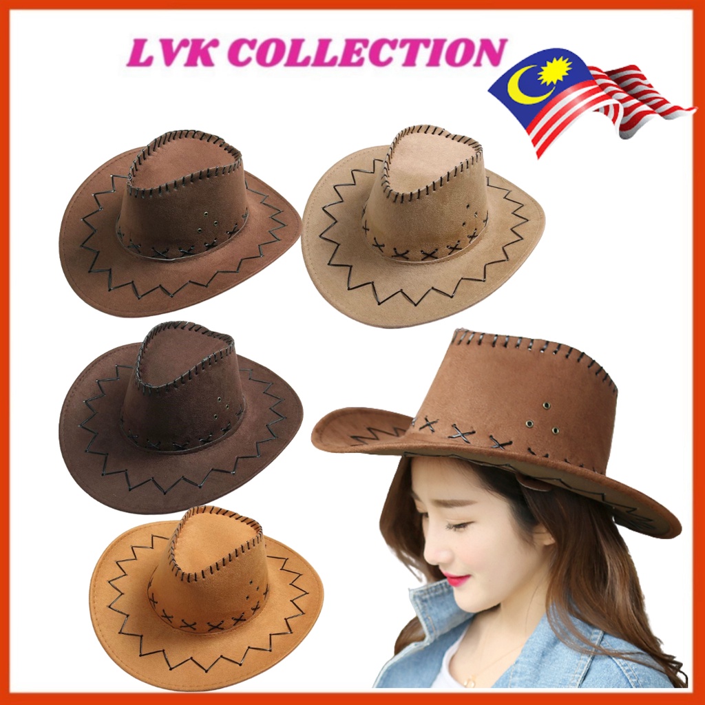 LVK Costume Cowboy Hat (Adult) Men Woman Western Wild West Halloween ...