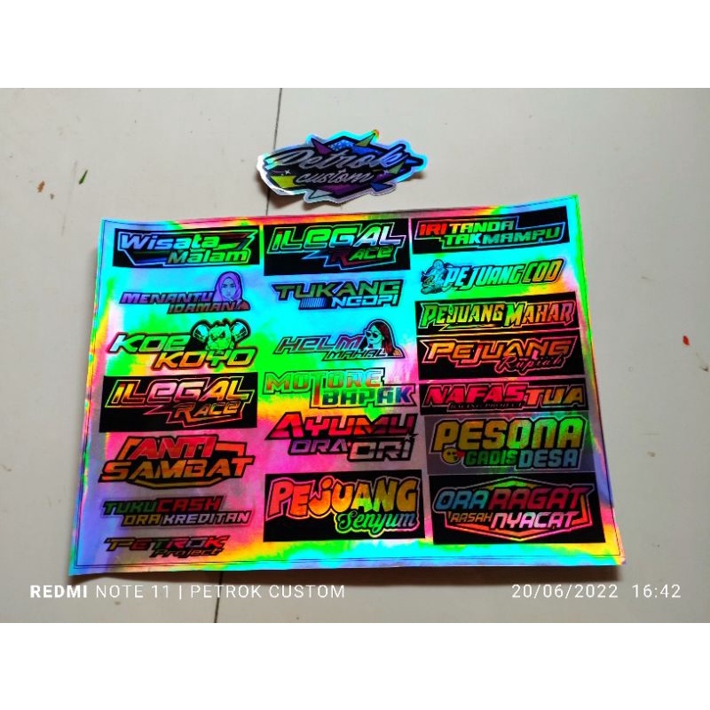 Sticker Pack Words Racing Hologram Sticker Cool Sticker Motorcycle ...