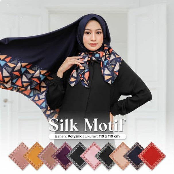 Hijab Motif Premium/ Hijab Quadrangle - Silk Triangle () | Shopee ...