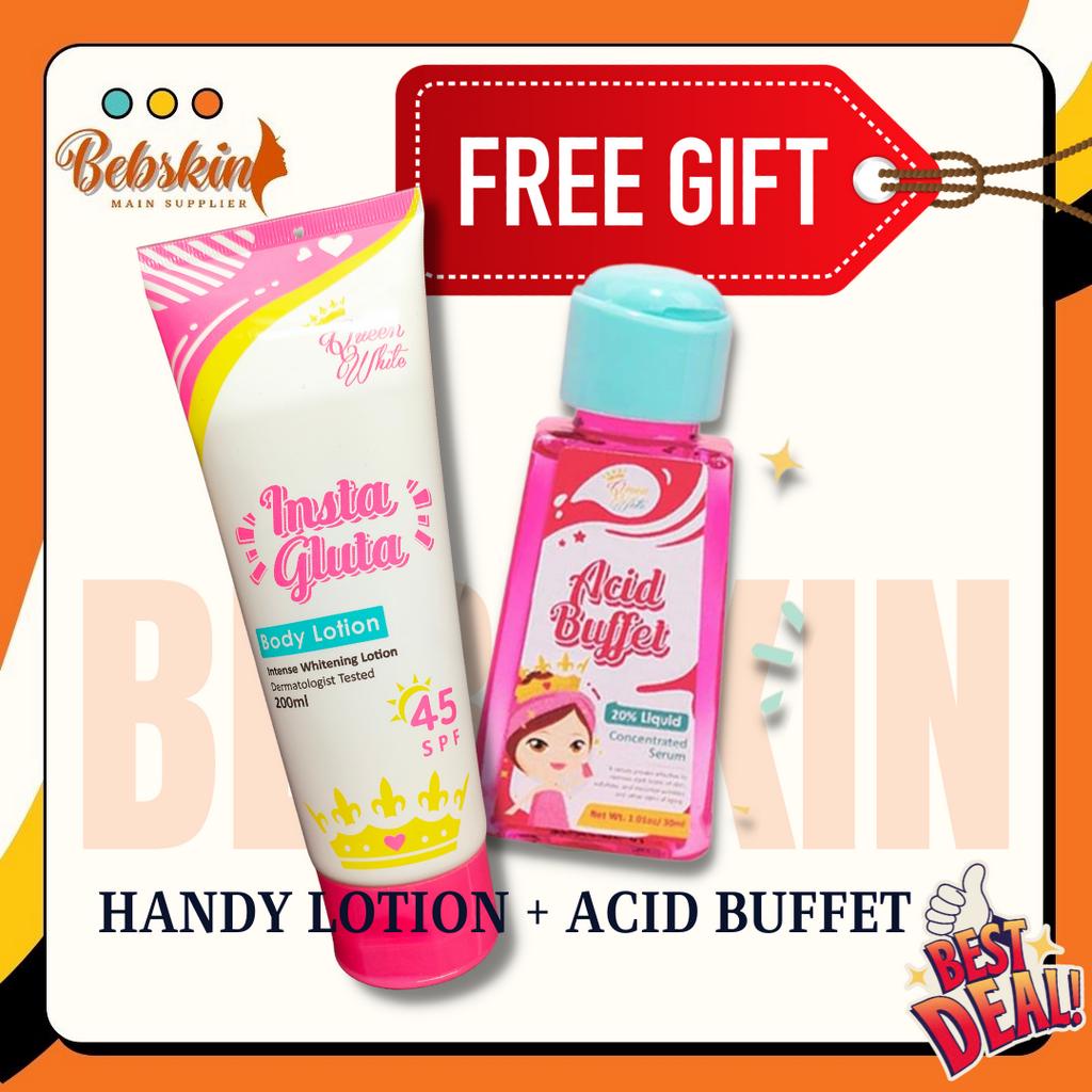 Queen White Handy Insta Lotion 30ml With Acid Buffet Serum | Shopee ...