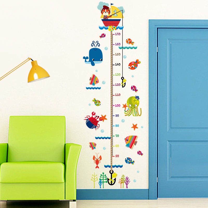 KUUQA Cartoon Height Measure Wall Sticker for Kids Rooms Growth Chart ...