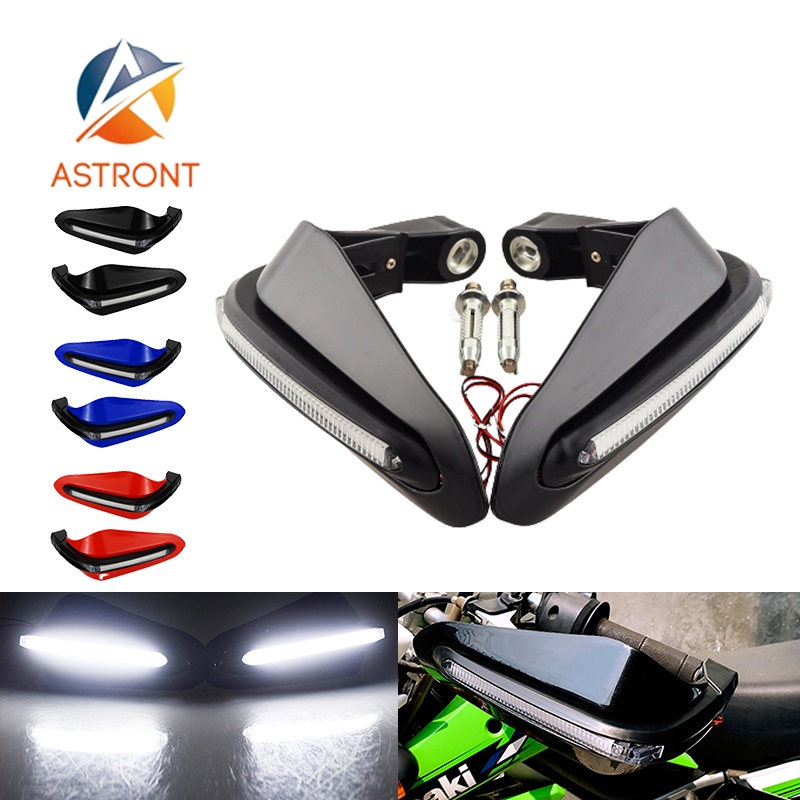 Universal Motorcycle Handguard LED Light Crash Guard ATV Handlebar Hand ...