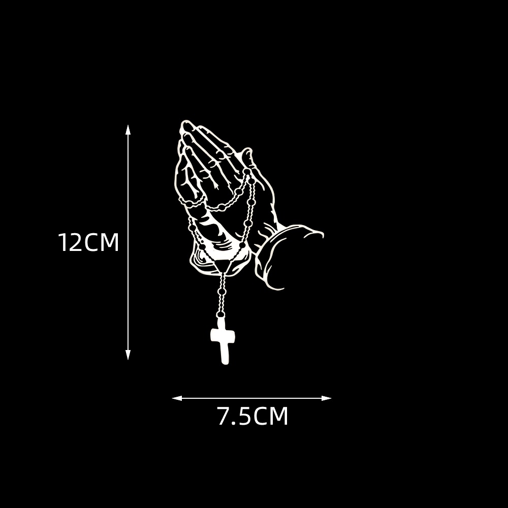 High stickiness Christ Prayer Gesture Sticker Pearl Rosary God Jesus ...