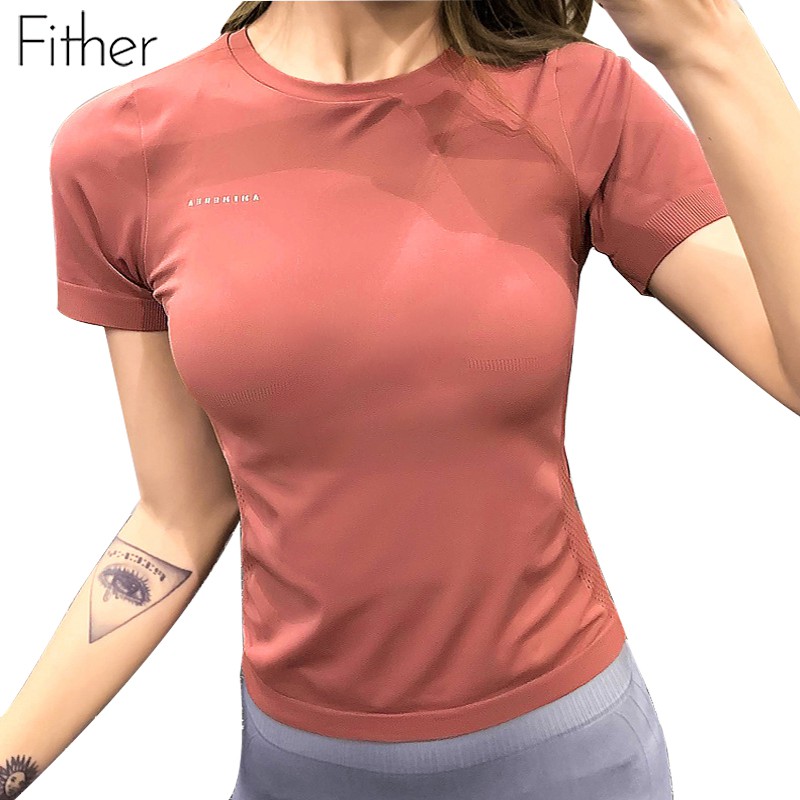 Fit.HER Sports T-shirt Quick Drying Short Sleeve Mesh Quick Drying Top ...