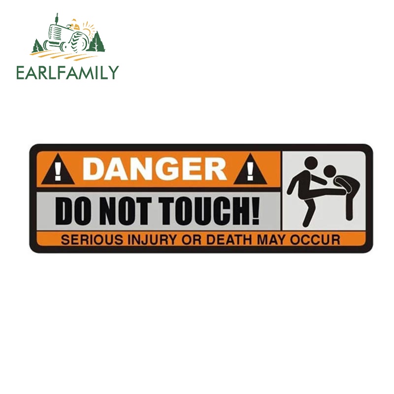 EARLFAMILY 13cm x 4.3cm for DANGER DO NOT TOUCH Print Anime Car ...