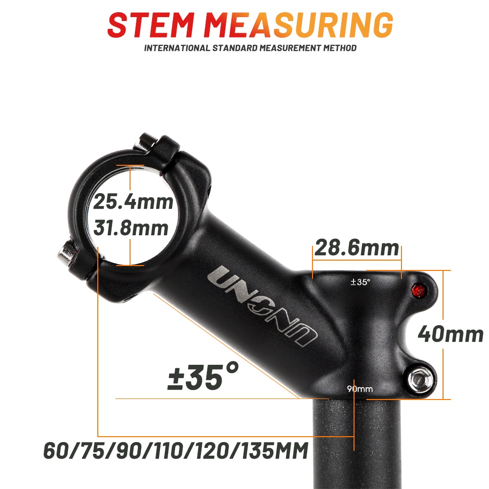 UNO Stem 7/17/25/35 Degree Mountain Bike Stem For 28.6mm Front Fork And ...
