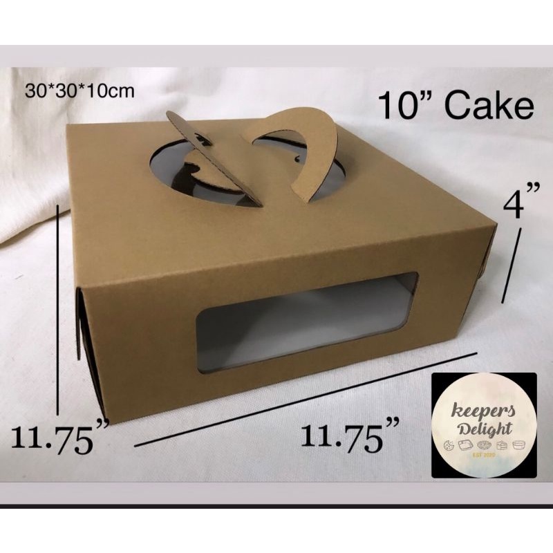 {5pcs} Cake box with window and handle ( kraft) cake board Free ...