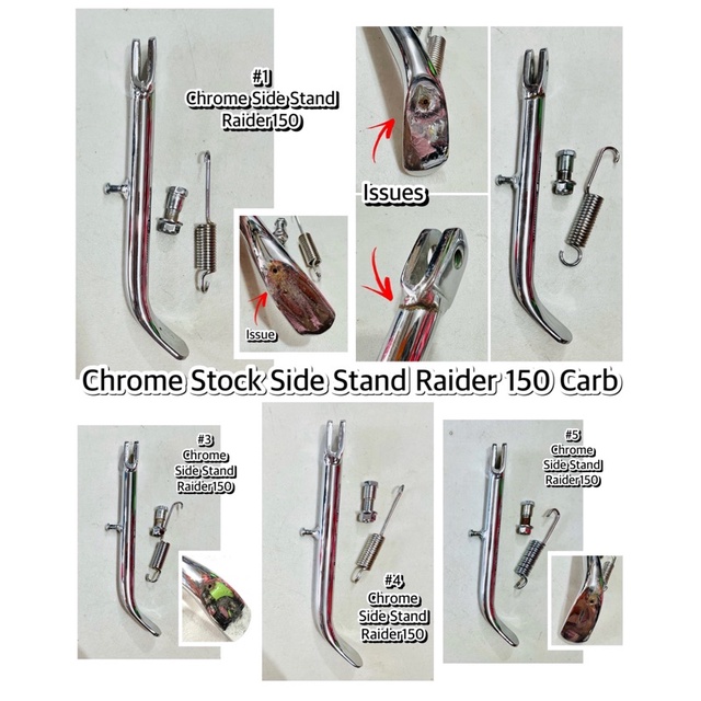 Chrome Stock Side Stand Raider 150 Carb | Shopee Philippines