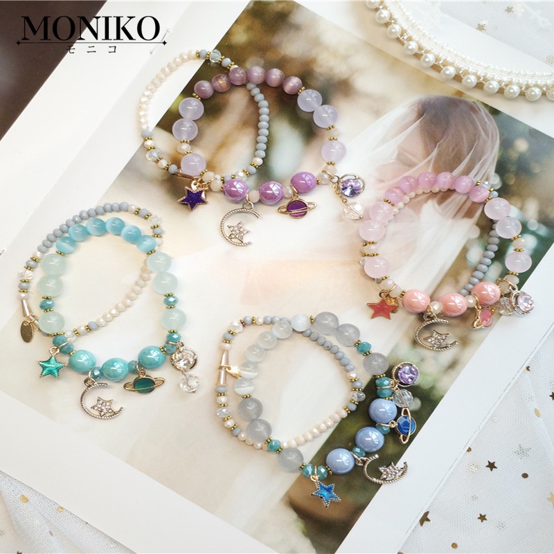Moniko buy one take one Colorful crystal 2 layer Bracelet exquisite ...