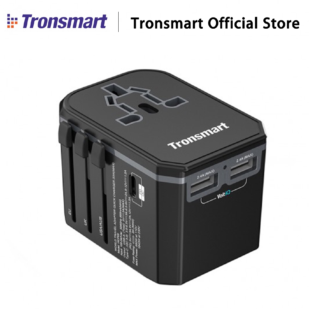 Pnvc Tronsmart 33W USB + Type C Universal Travel Adapter Power Plug ...