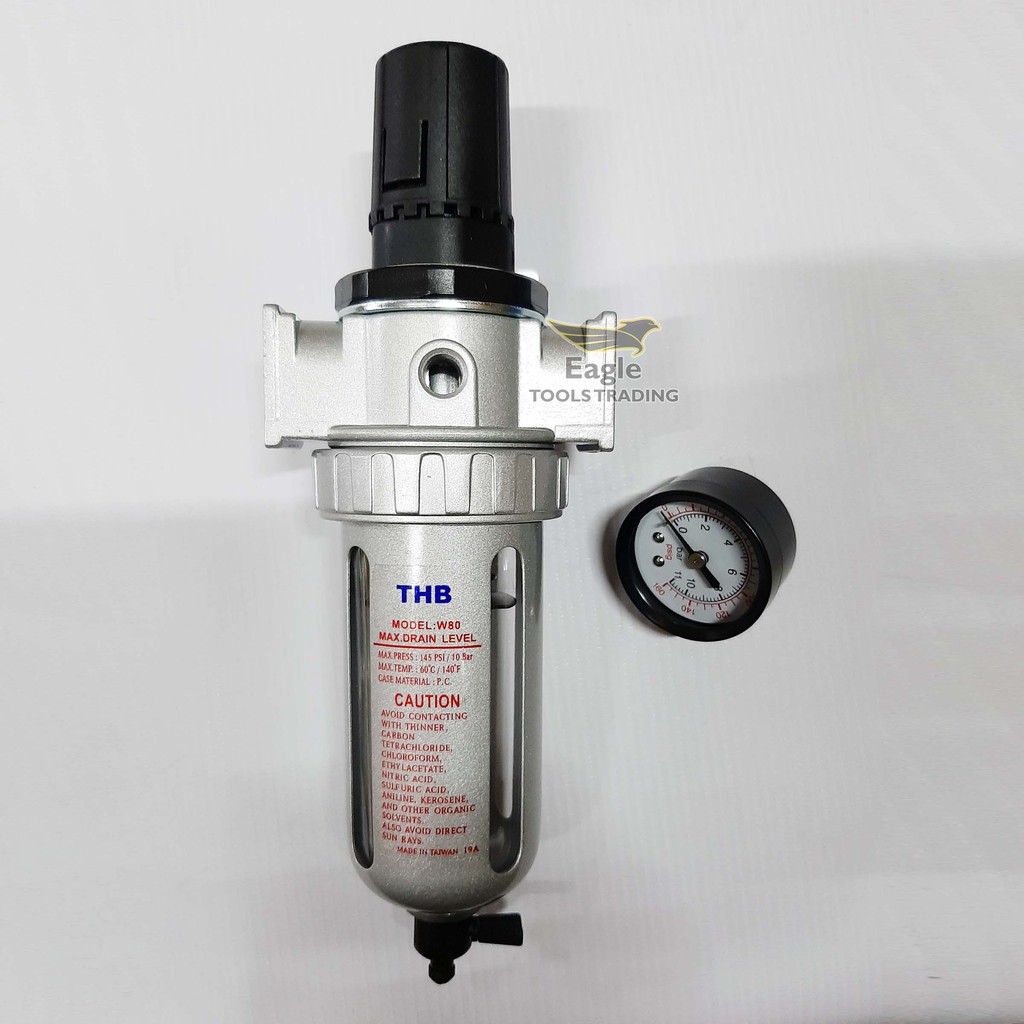 THB Air Filter Regulator 1/4" NPT FR802 FR892 | With Gauge | Moisture ...
