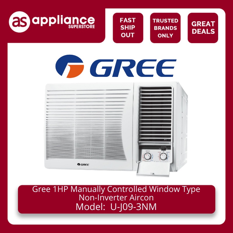 Gree 1HP Manually Controlled Window Type Non-Inverter Aircon U-J09-3NM ...
