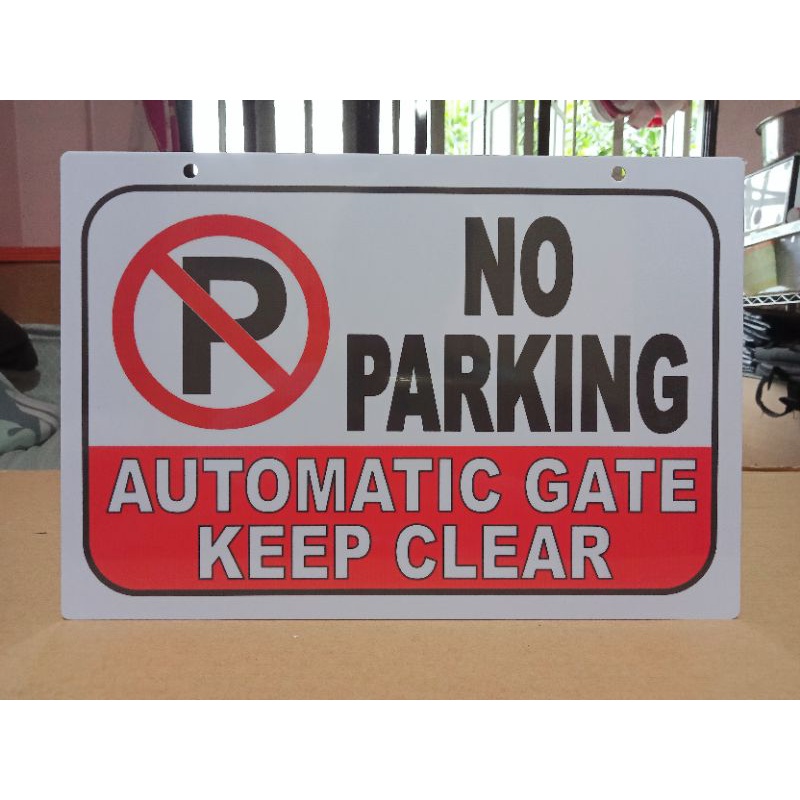 AUTOMATIC GATE KEEP CLEAR Hard PVC Signage 7.8x11 inches | Shopee ...